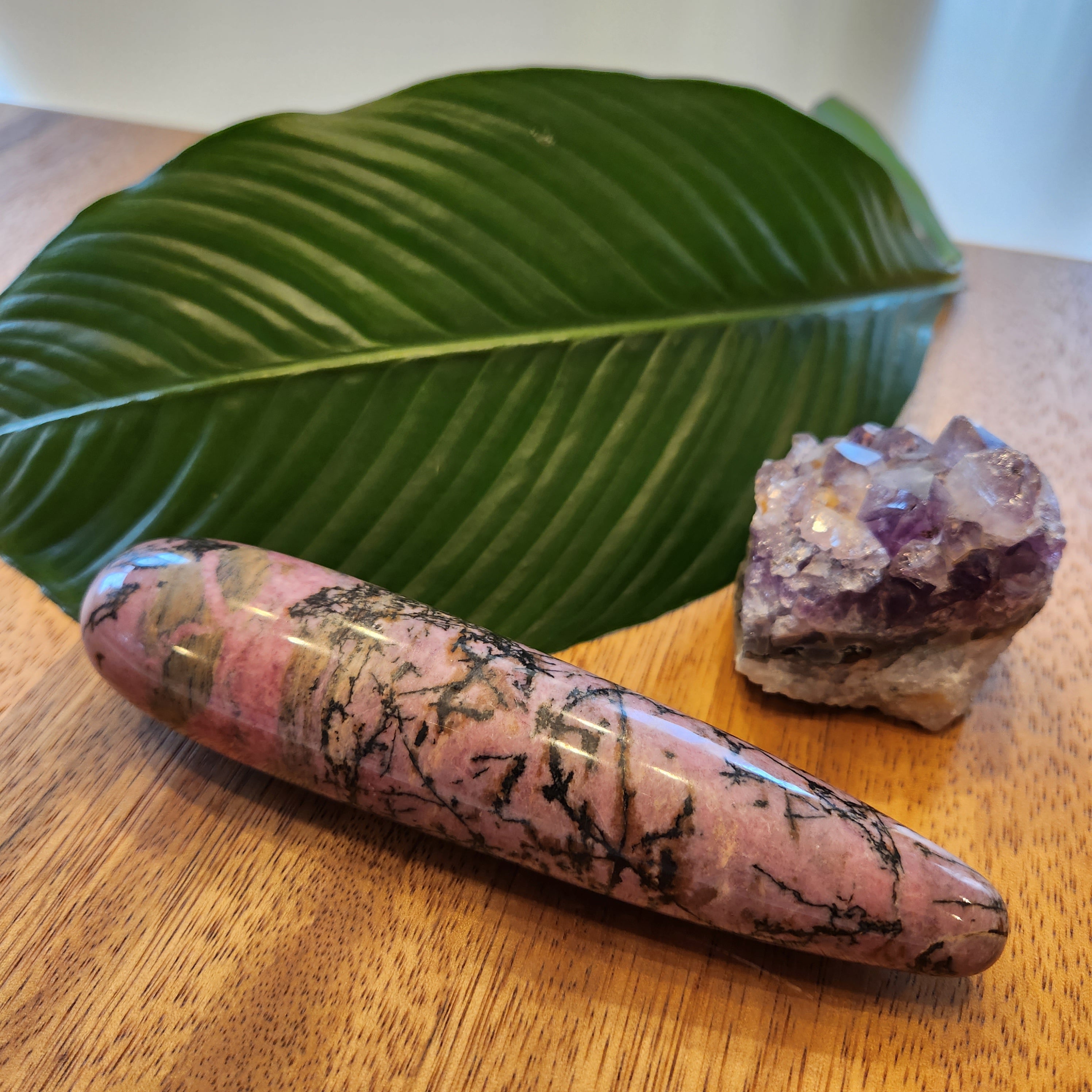 Large Rhodonite Yoni Wand | Thick Crystal for Emotional Healing ...